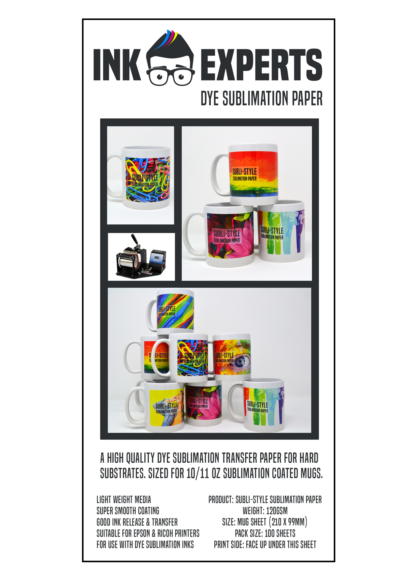 Ink Experts 120gsm Mug Size (99 x 210mm) Subli-Style Dye Sublimation ... Ink Experts 120gsm Mug Size (99 x 210mm) Subli-Style Dye Sublimation ...